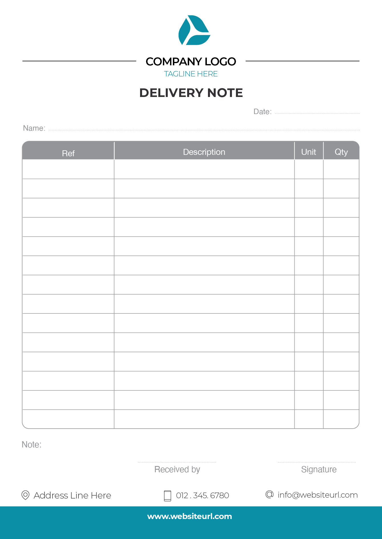Delivery Note Template - CA